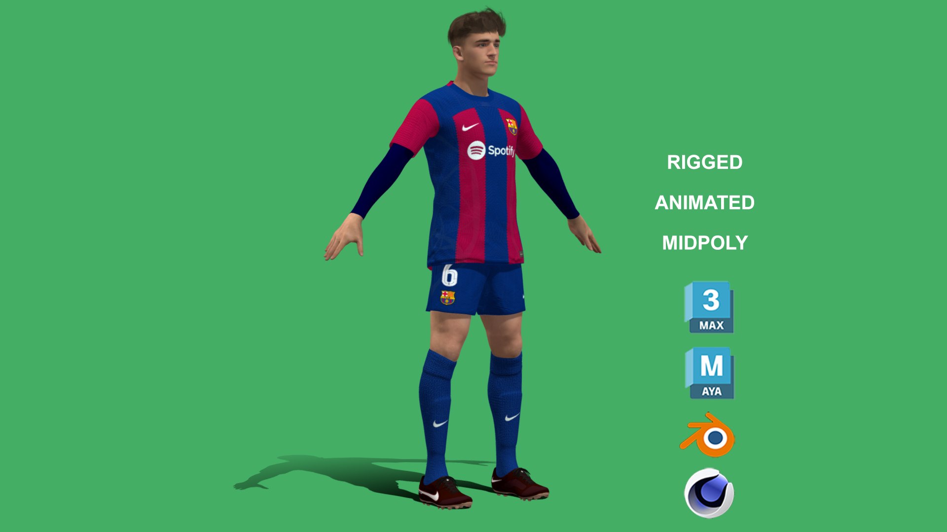 3D Rigged Gavi Barcelona 2024 3D Model - TurboSquid 2101627