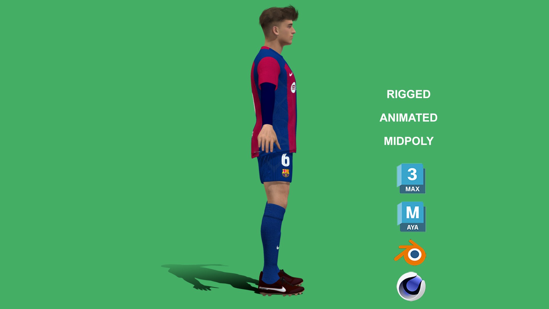 3D Rigged Gavi Barcelona 2024 3D Model - TurboSquid 2101627