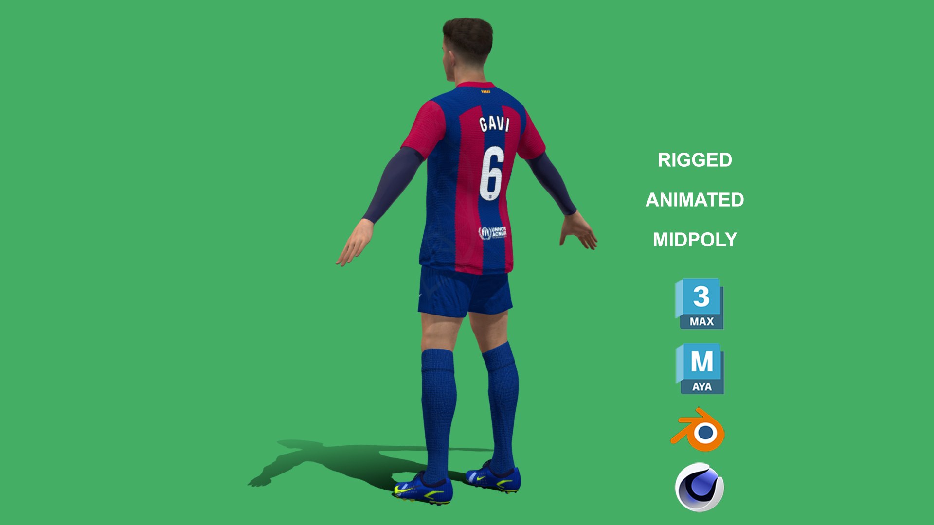 3D Rigged Gavi Barcelona 2024 3D model - TurboSquid 2101627