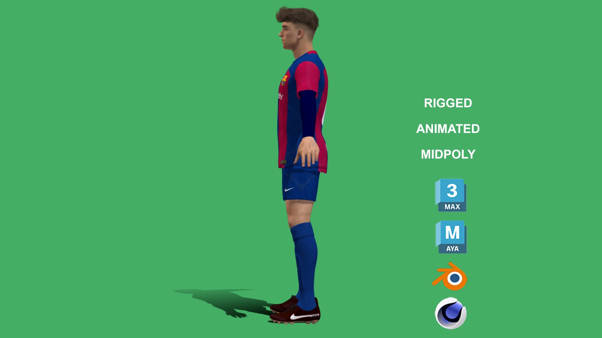 3D Rigged Gavi Barcelona 2024 3D Model - TurboSquid 2101627