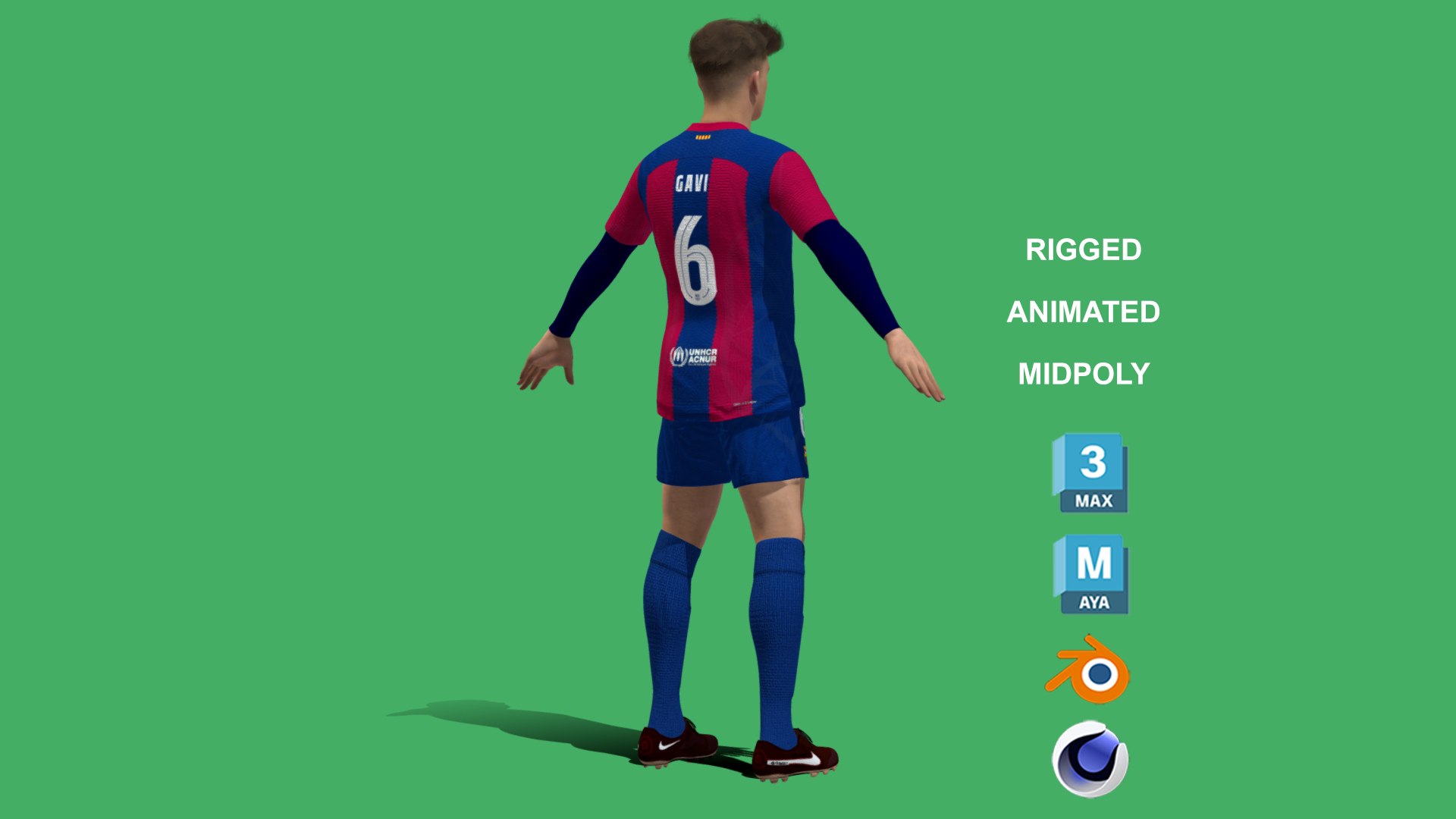 3D Rigged Gavi Barcelona 2024 3D Model - TurboSquid 2101627