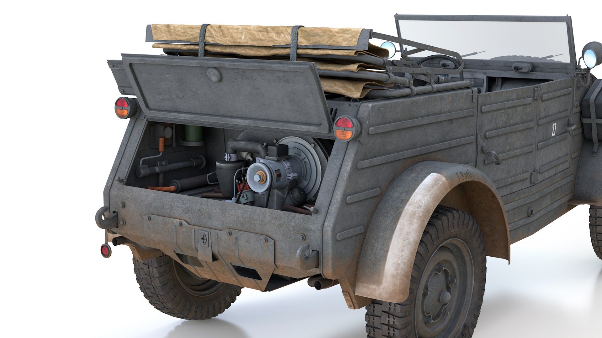3D VW - Typ 82 - Kubelwagen - PzGrenDiv Grossdeutschland model ...