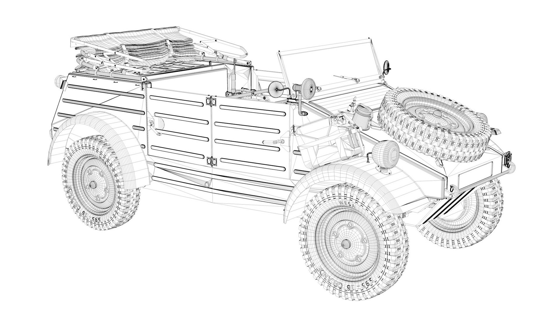 3D VW - Typ 82 - Kubelwagen - PzGrenDiv Grossdeutschland model ...