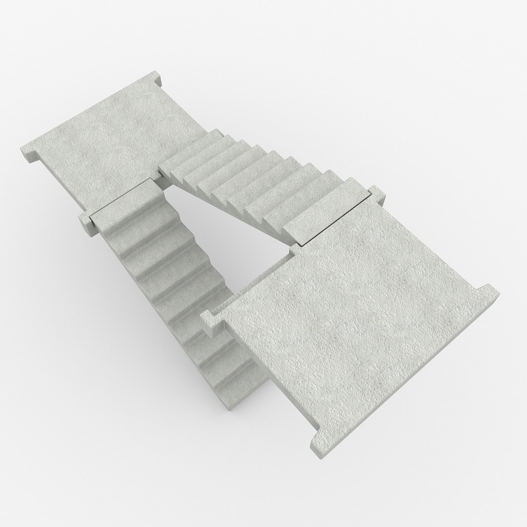 3d Concrete Staircase 1 Model