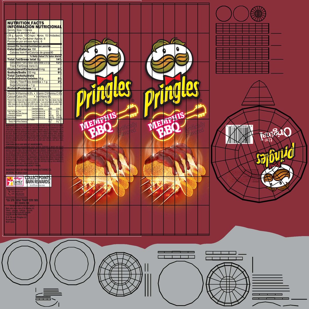 3D Pringles Chips Plate Model - TurboSquid 1361610