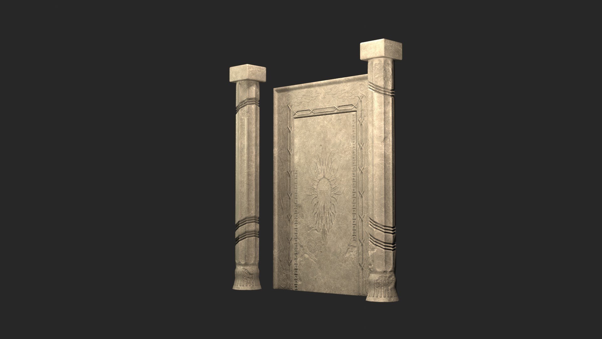 Gate Columns 3D - TurboSquid 1165013