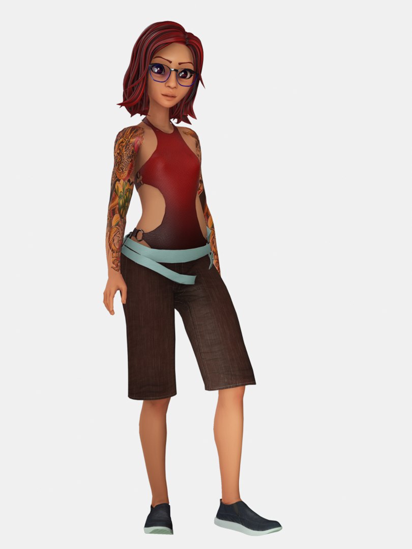 3D Cartoon Rigged Cute Style Girl-Sumiya Character 3D Model Model ...