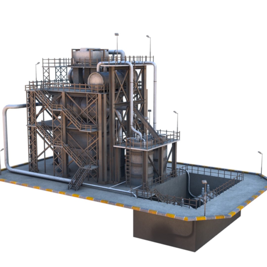Oil refinery 3D - TurboSquid 1182094