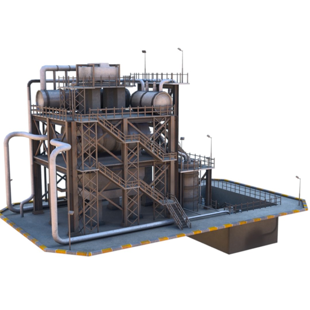 Oil refinery 3D - TurboSquid 1182094