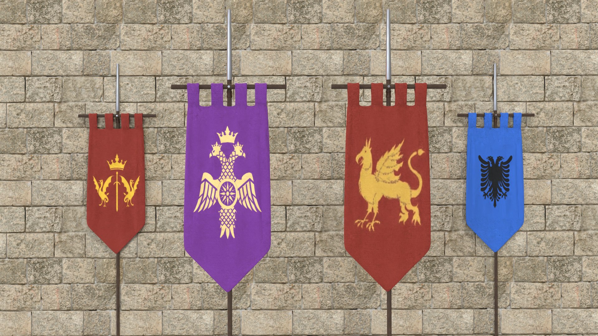 Medieval Flag 3D Model - TurboSquid 2136434