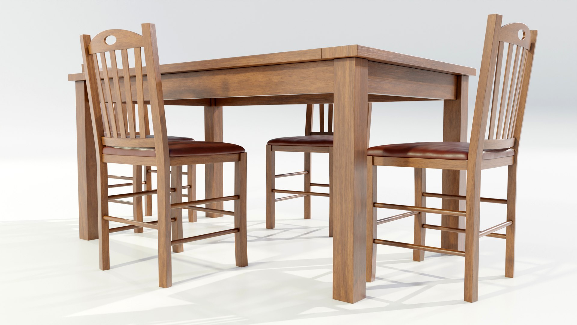 Wooden Dining Table 3D Model - TurboSquid 1902973