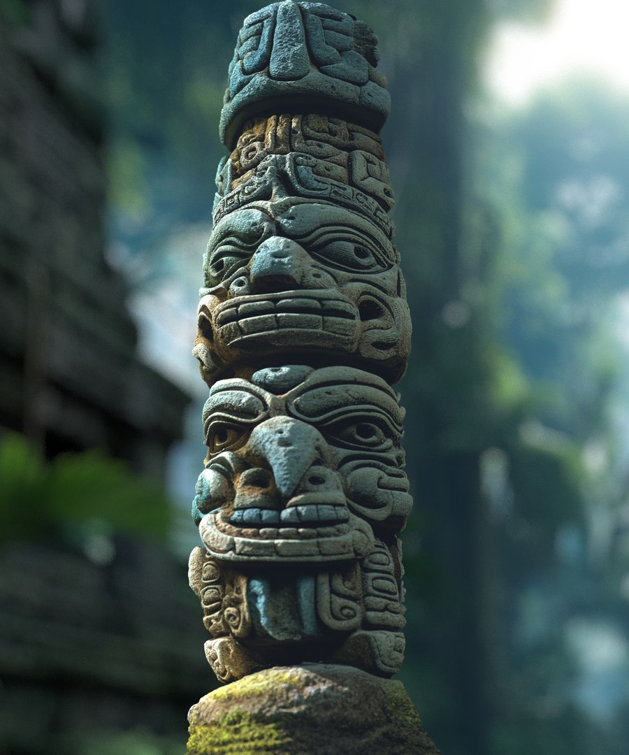 3D Aztec Pillars Model - TurboSquid 2107431