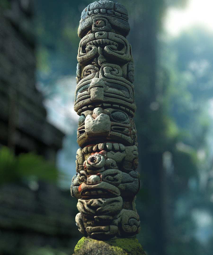 3D Aztec Pillars Model - TurboSquid 2107431