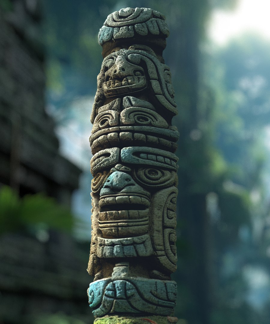 3D Aztec Pillars Model - TurboSquid 2107431