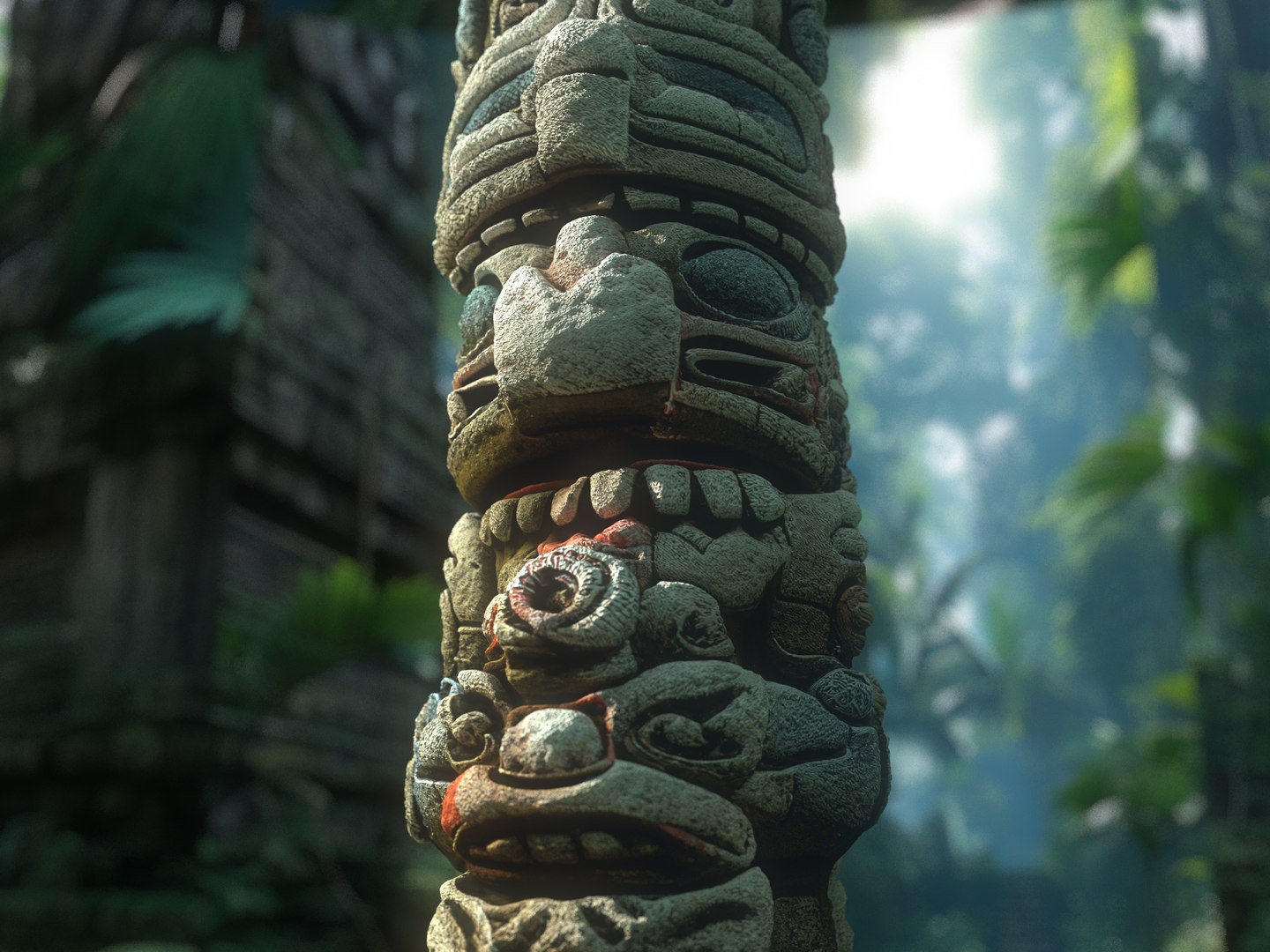 3D Aztec Pillars Model - TurboSquid 2107431