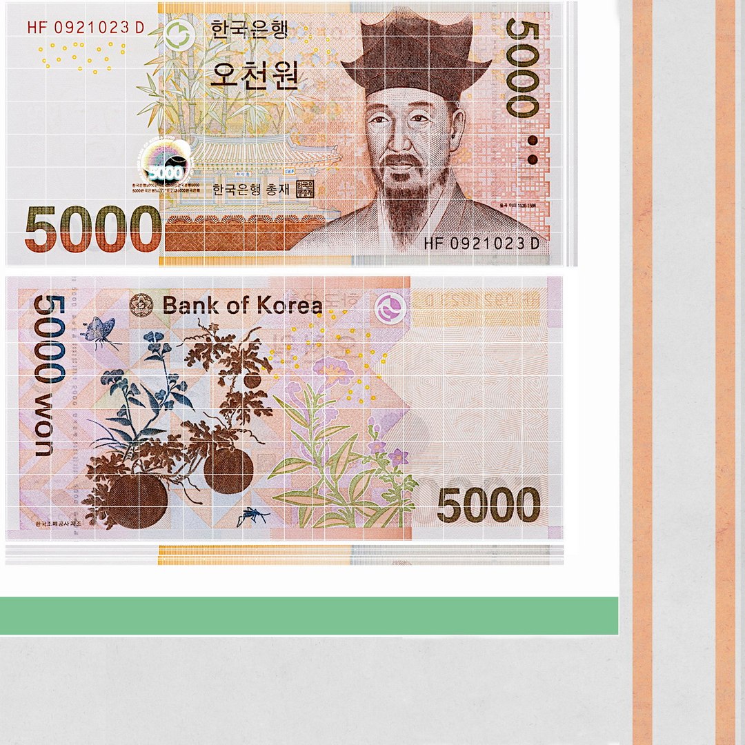 South Korean 5000 Won Banknote 3D - TurboSquid 1730036