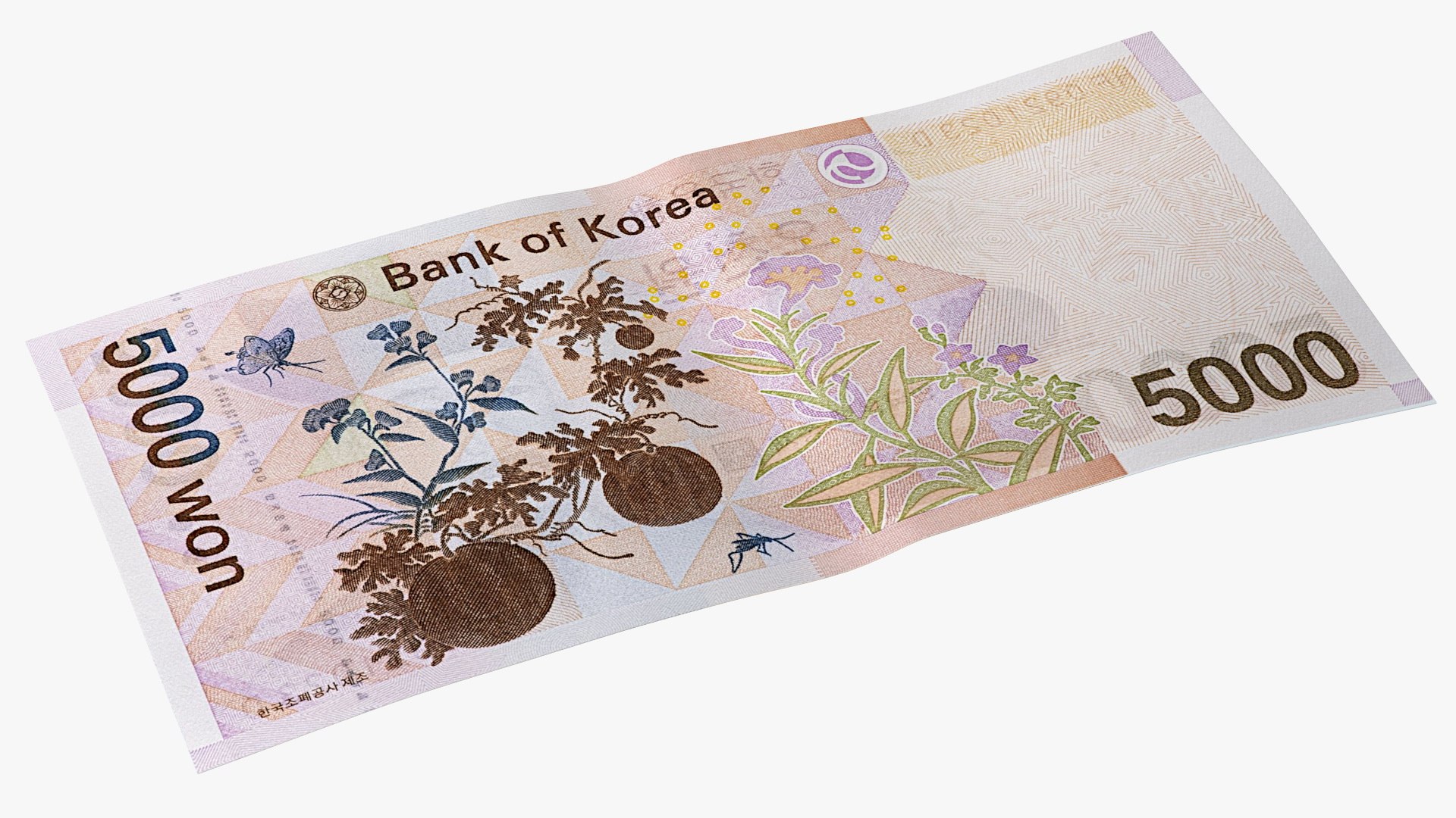 South Korean 5000 Won Banknote 3D - TurboSquid 1730036