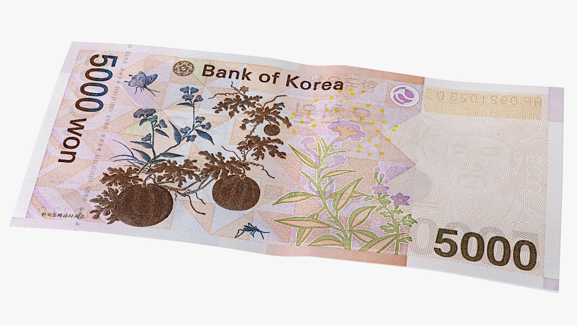 South Korean 5000 Won Banknote 3D - TurboSquid 1730036