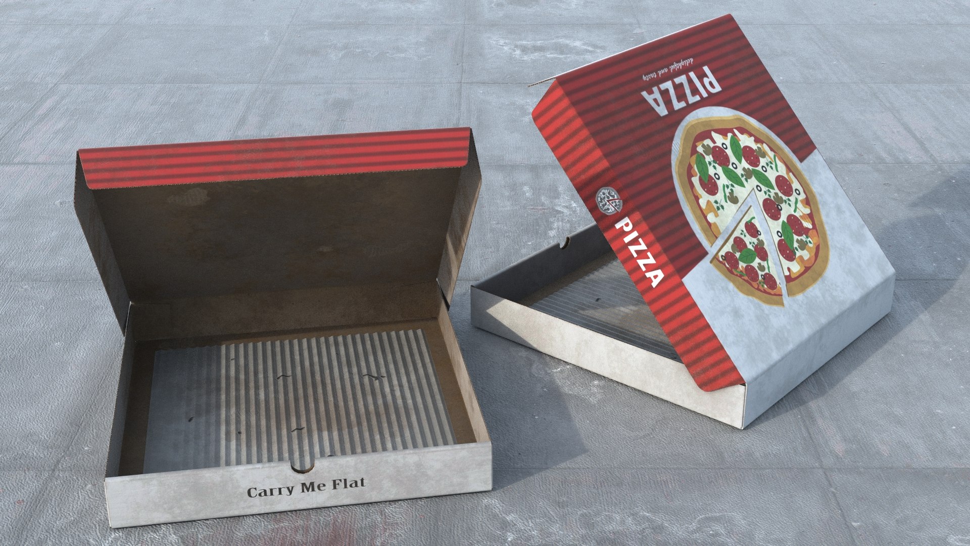 3D Pizza Box Dirty - TurboSquid 1724409