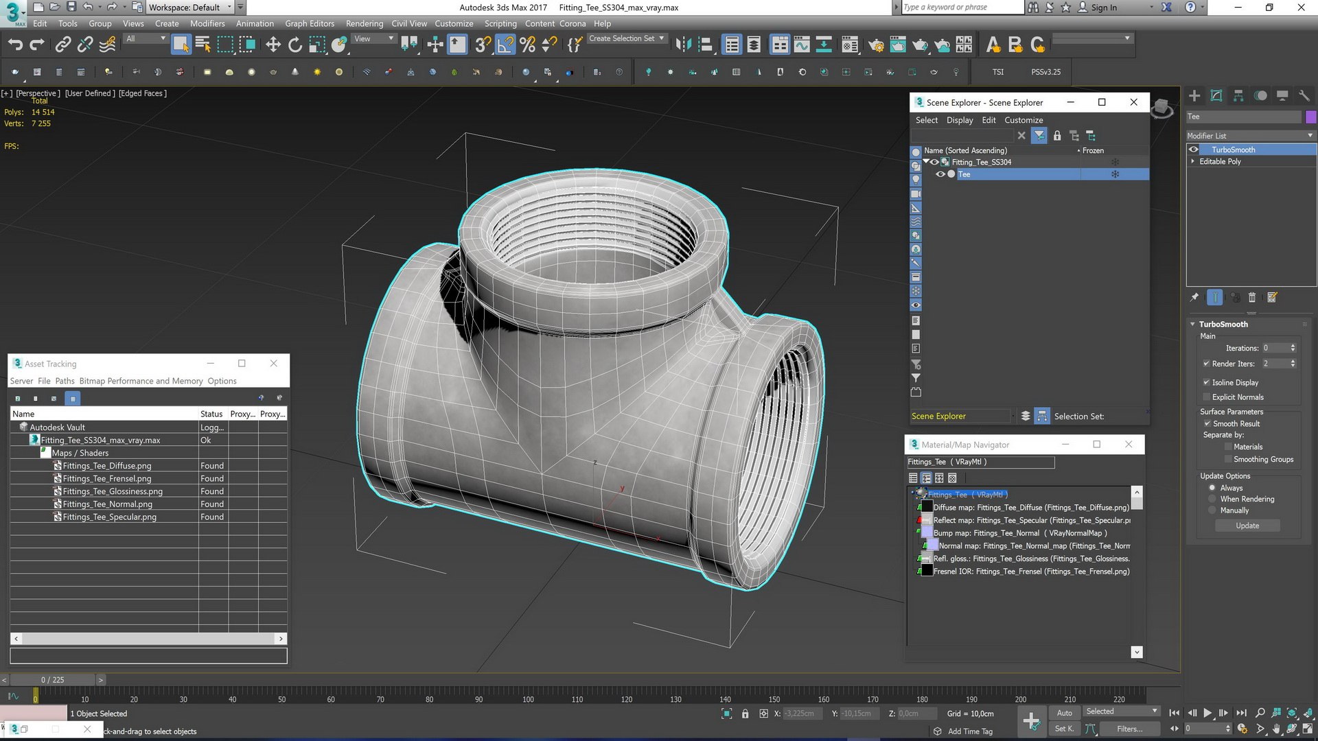 3D Fitting Tee SS304 Model - TurboSquid 1929644