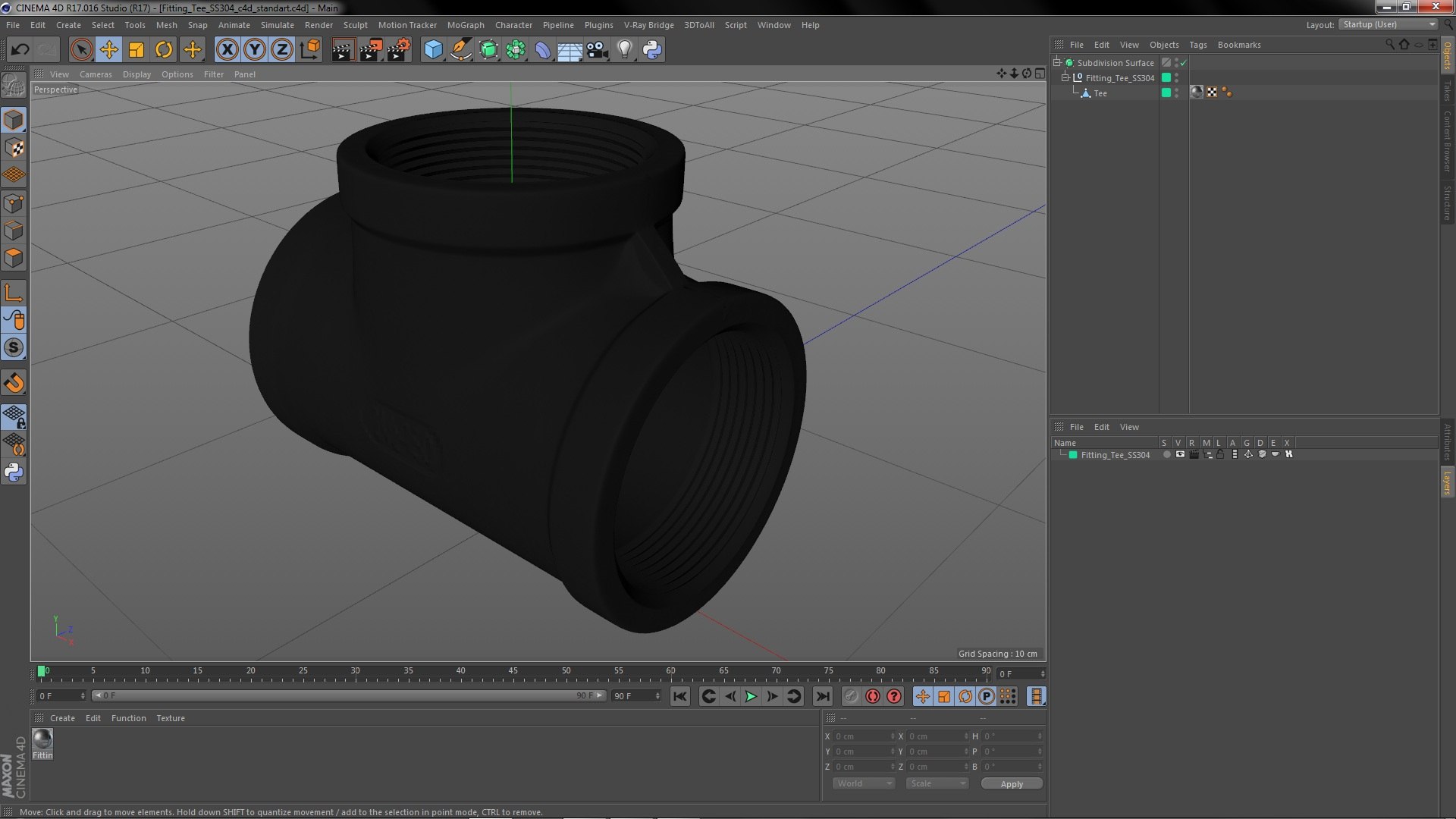 3D Fitting Tee SS304 Model - TurboSquid 1929644