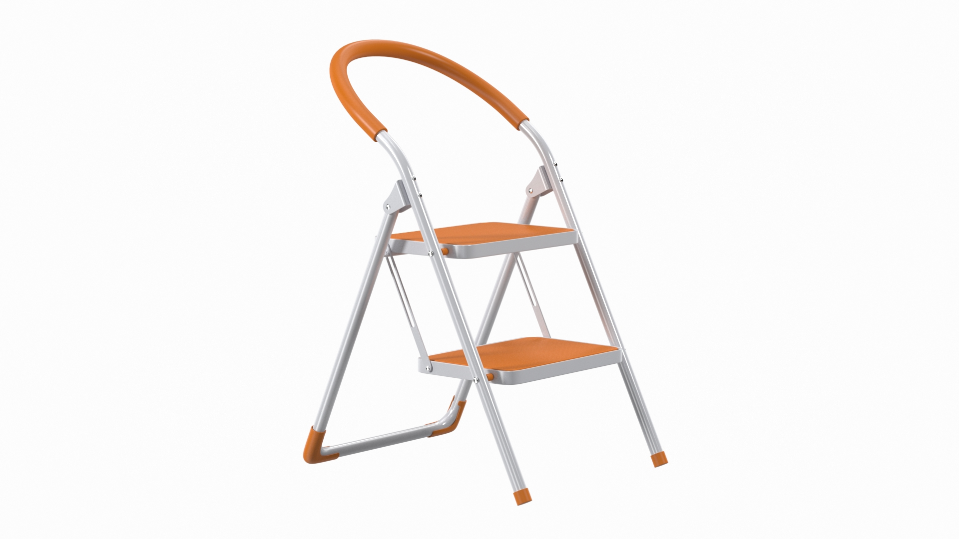 Small White Step Ladder With Orange Steps 3D - TurboSquid 2152245