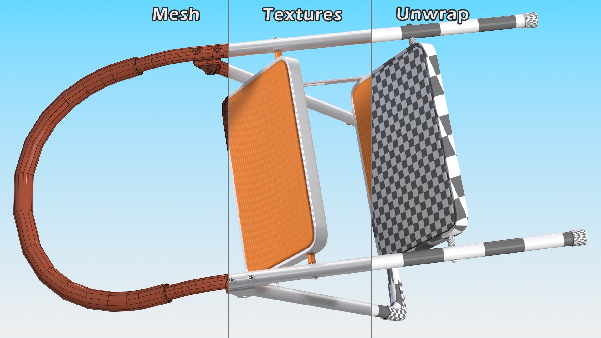 Small White Step Ladder With Orange Steps 3D - TurboSquid 2152245
