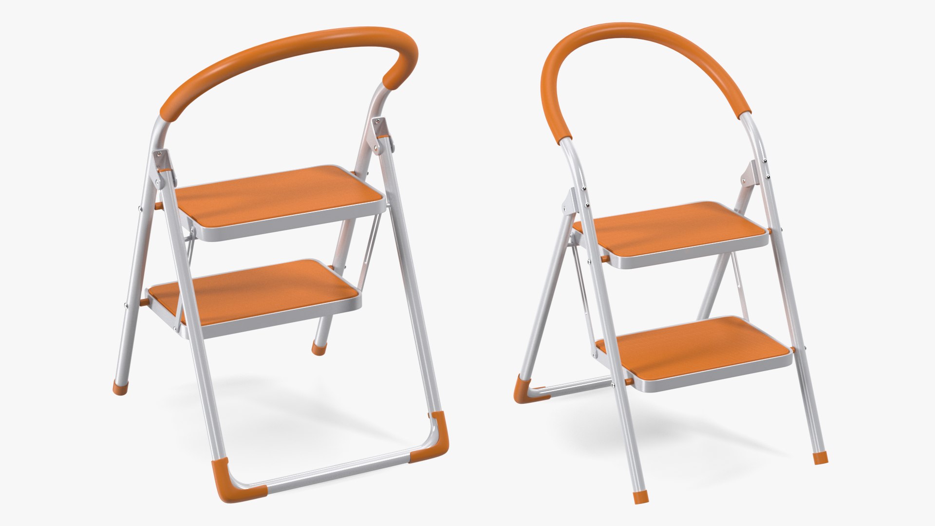 Small White Step Ladder With Orange Steps 3D - TurboSquid 2152245