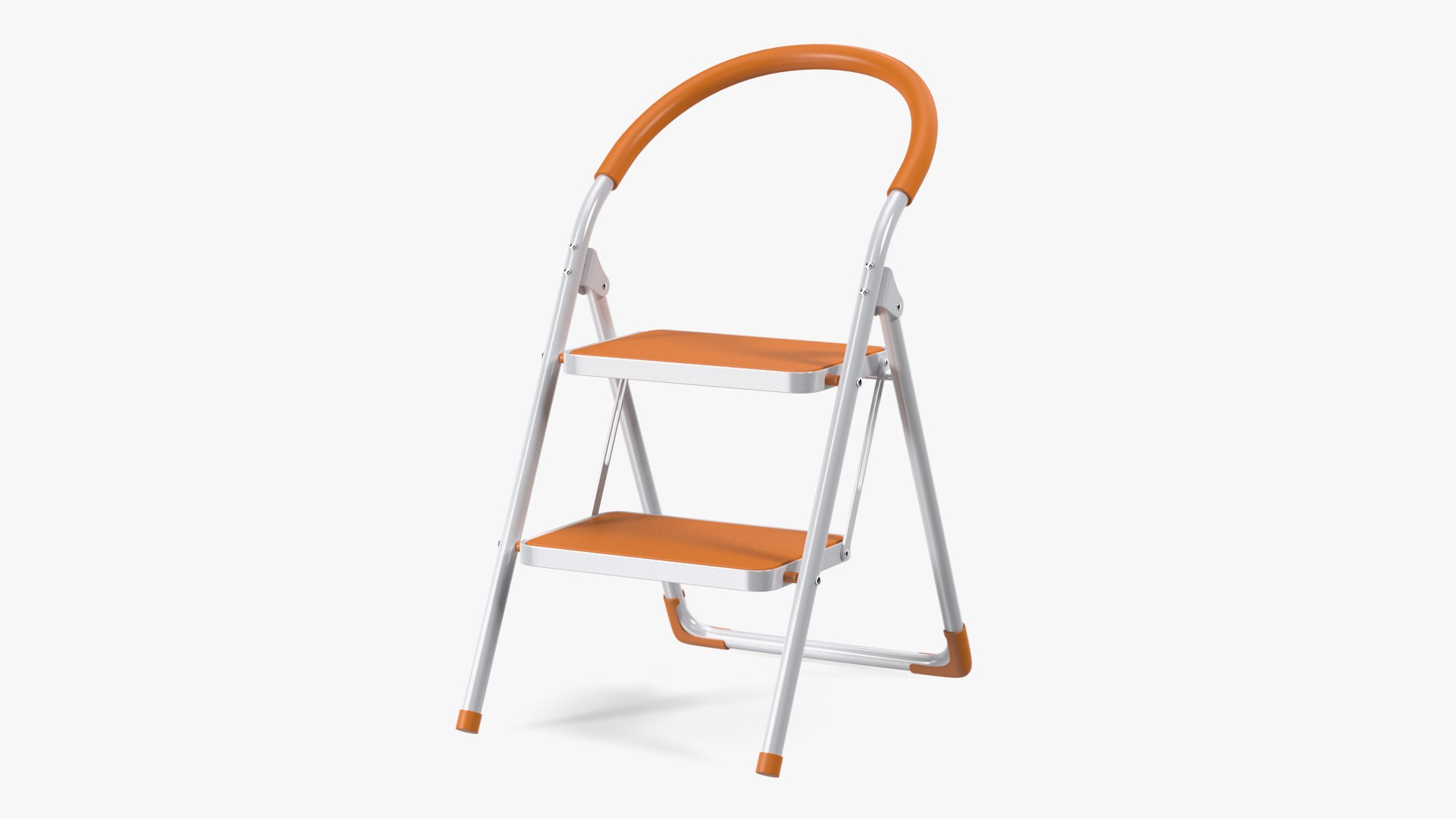 Small White Step Ladder with Orange Steps 3D - TurboSquid 2152245