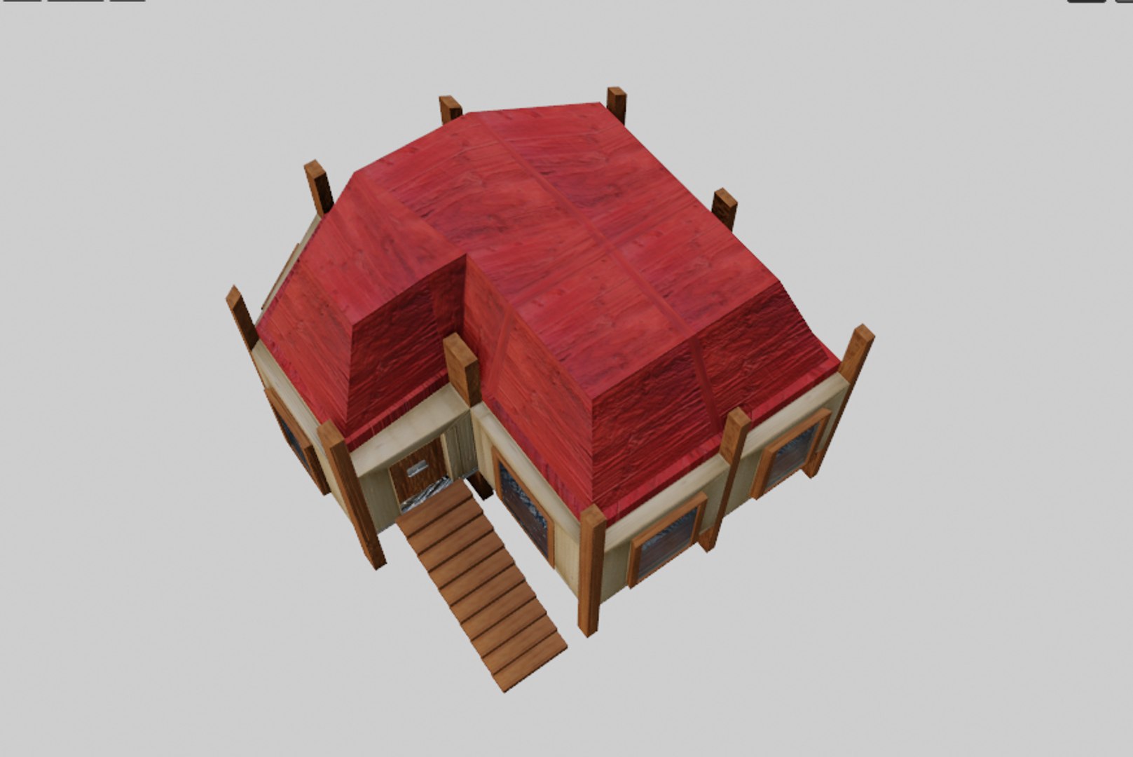 Simple House Red Poor 3D Model - TurboSquid 1722286