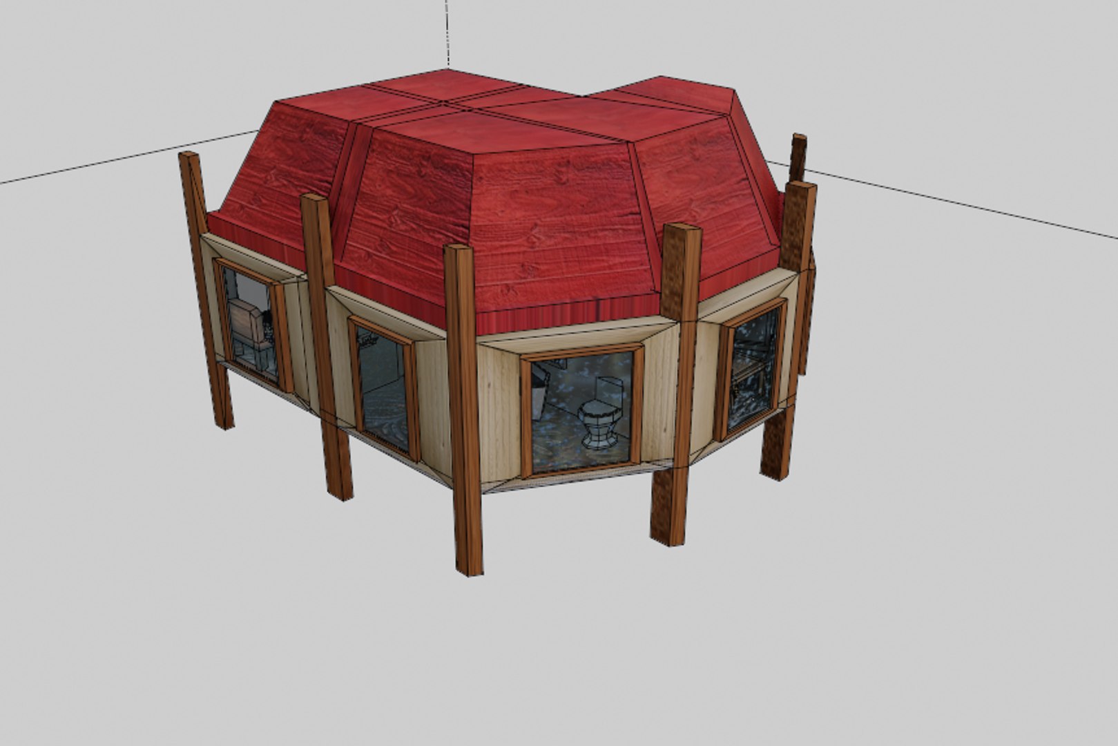 Simple House Red Poor 3D Model - TurboSquid 1722286