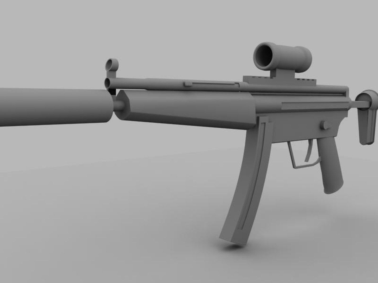 Maya Mp5 Sub-machine Gun Untextured