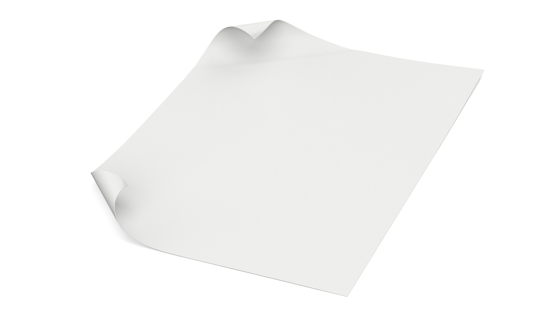 3D Paper Sheet With Two Curled Corners - TurboSquid 1994215