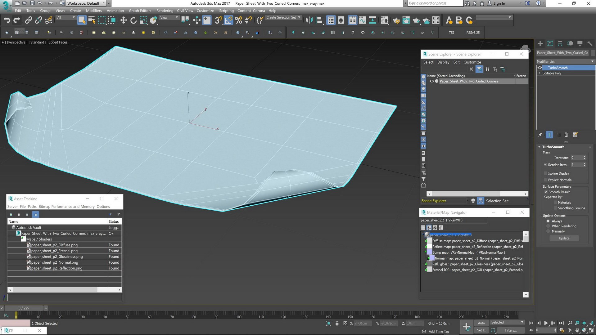3D Paper Sheet With Two Curled Corners - TurboSquid 1994215