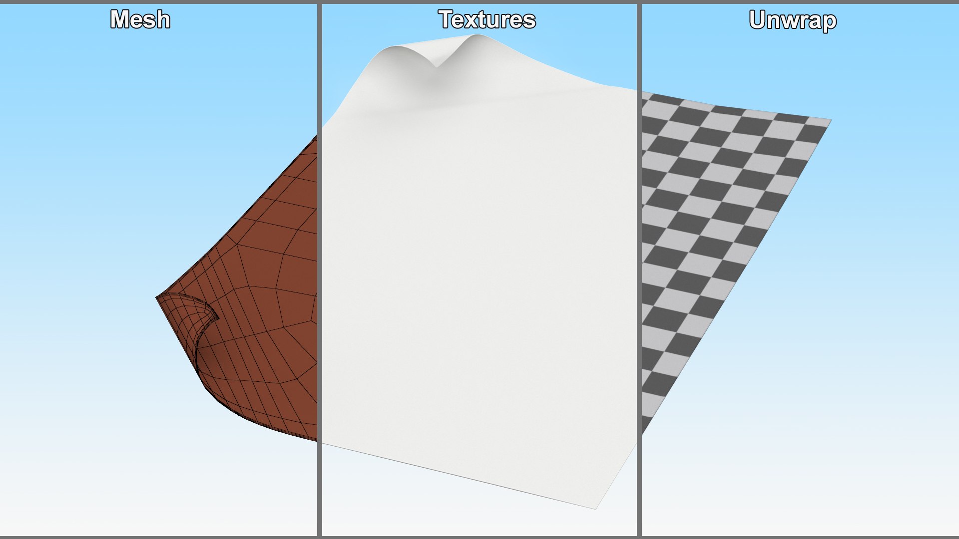 3D Paper Sheet With Two Curled Corners - TurboSquid 1994215