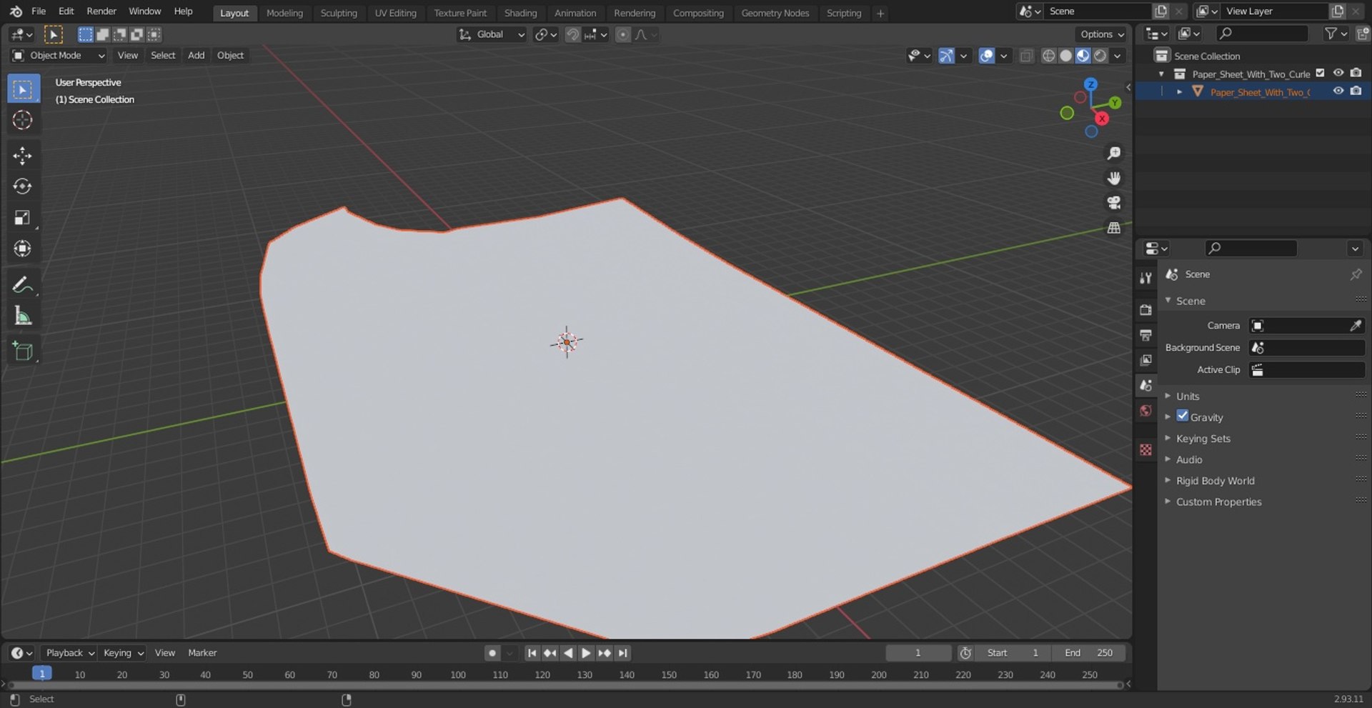 3D Paper Sheet With Two Curled Corners - TurboSquid 1994215