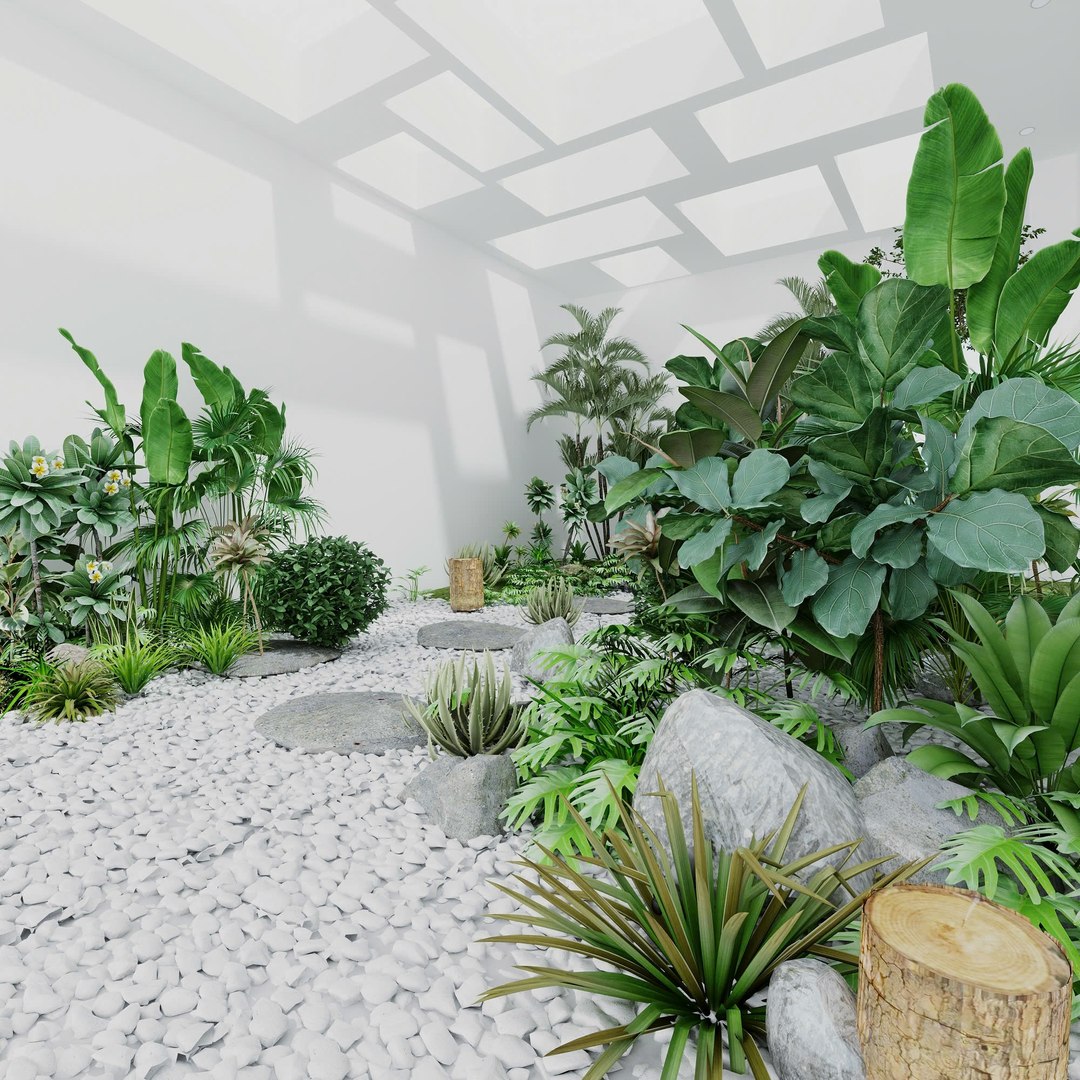 Complex Of Garden Plants 01 For Blender 3D Model - TurboSquid 2267716