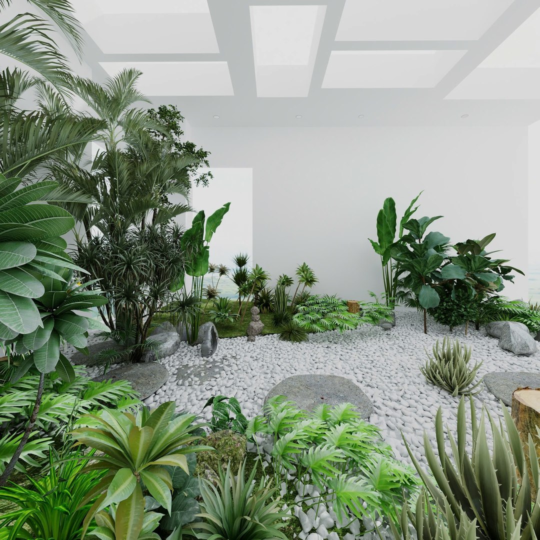 Complex Of Garden Plants 01 For Blender 3D Model - TurboSquid 2267716