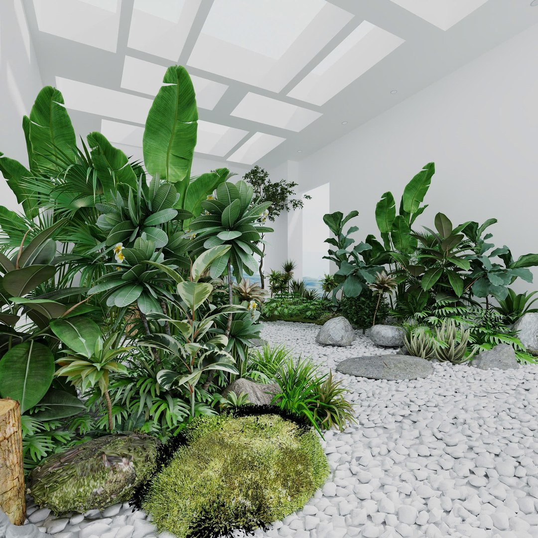 Complex Of Garden Plants 01 For Blender 3D Model - TurboSquid 2267716
