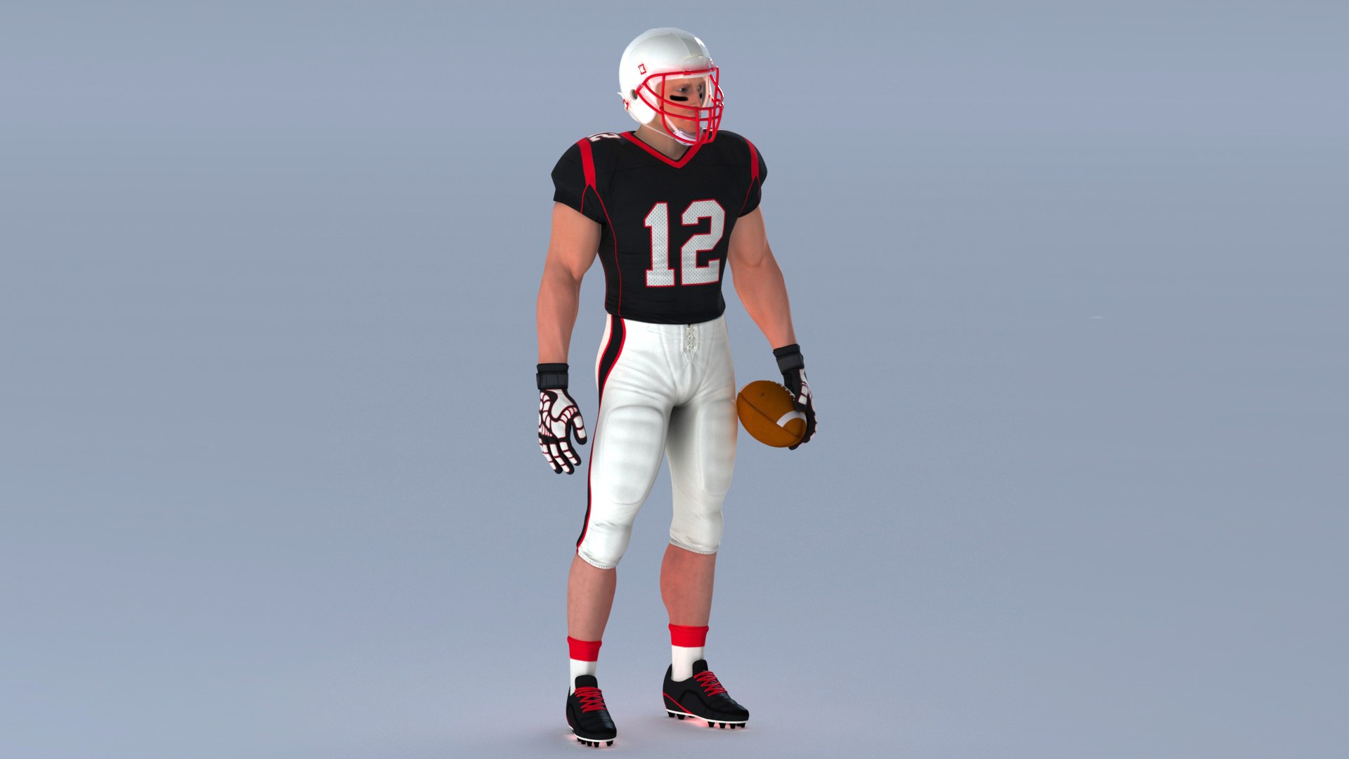 3D White American Football Player HQ Editorial License - TurboSquid 2520155