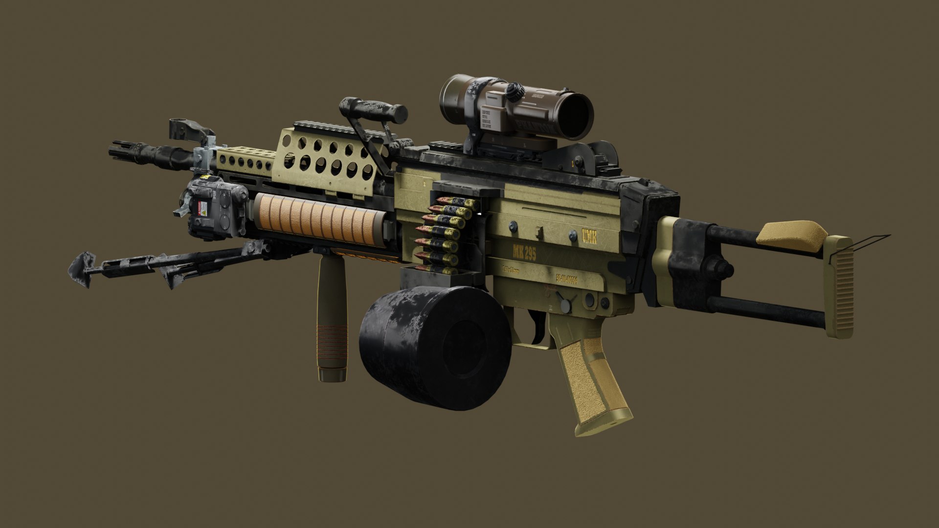 Light Machine Gun Lmg 3D - TurboSquid 1664433