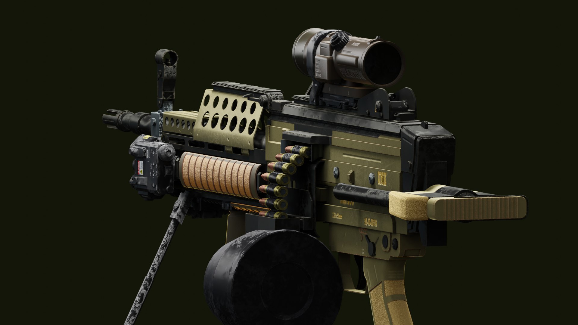 Light machine gun lmg 3D - TurboSquid 1664433