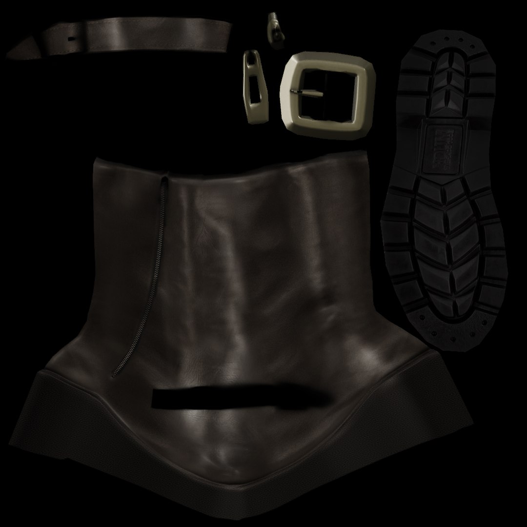 3D Crop Leather Jacket Full Steampunk Outfit - TurboSquid 2073207