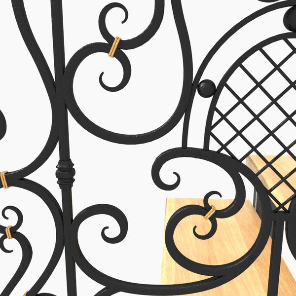 3d model wrought iron stair rails