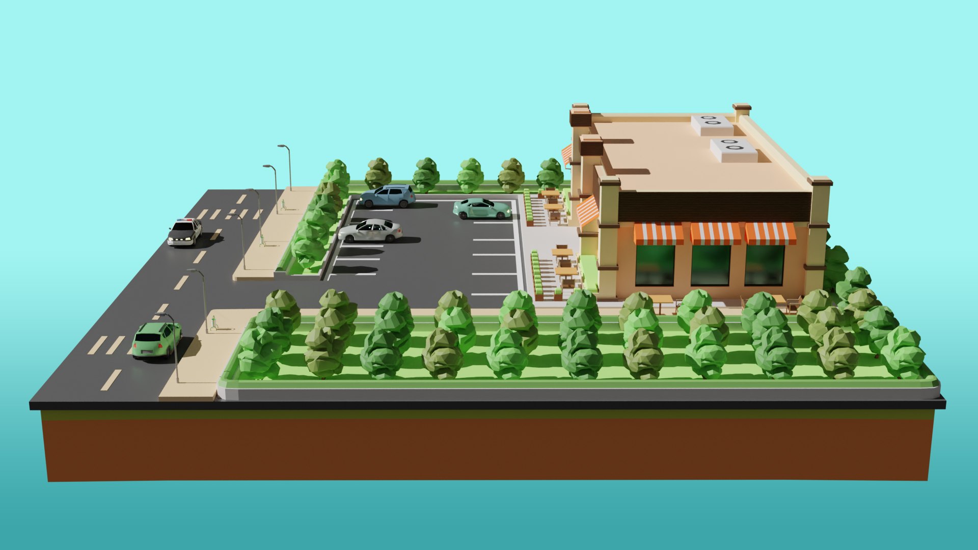 Building Architecture Cafe Model - TurboSquid 1653363