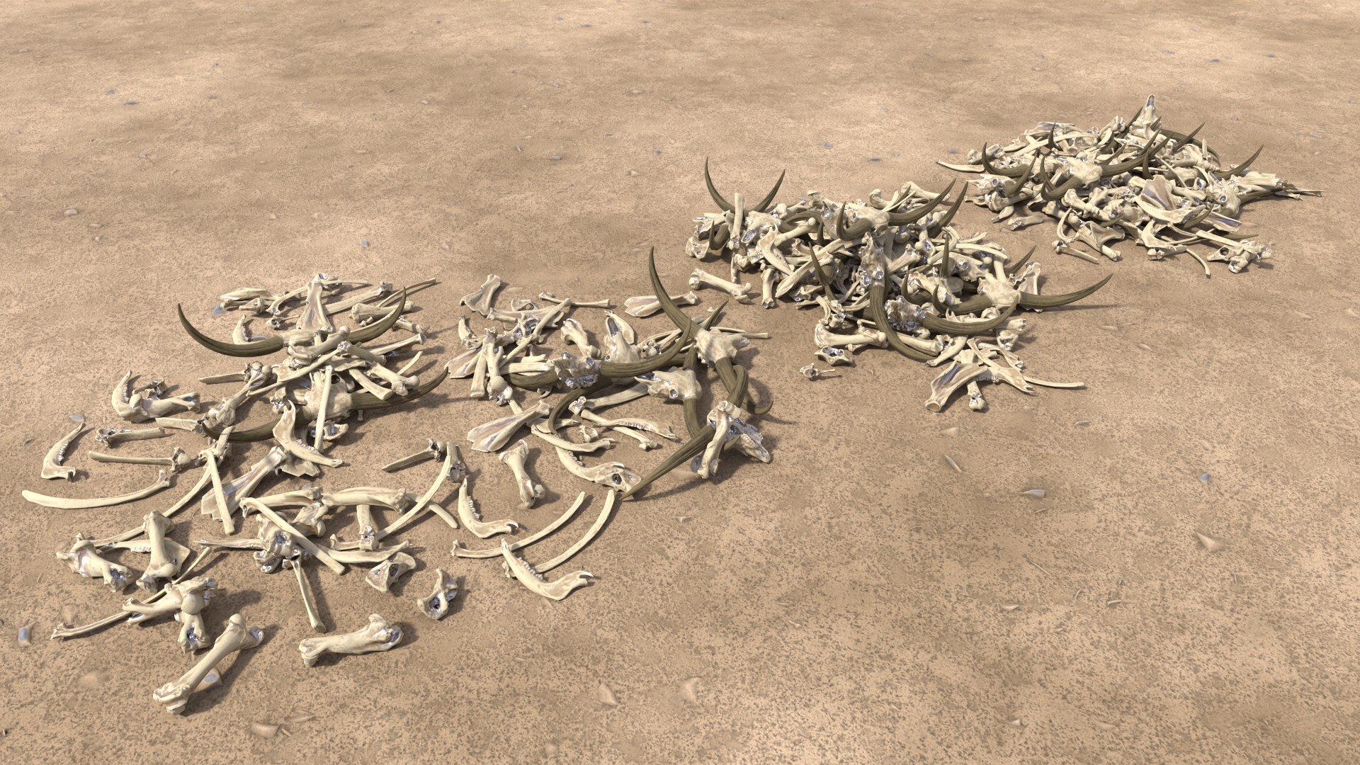 Free Bone Pile Model - TurboSquid 1688828