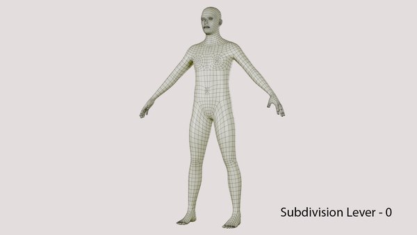 modelo 3d Topología de malla de base del cuerpo masculino - TurboSquid ...