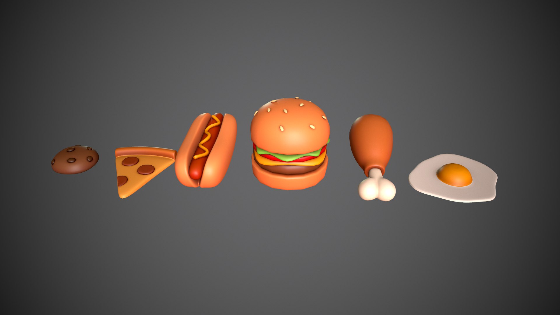 Foods Cartoon 3D Model - TurboSquid 1967032