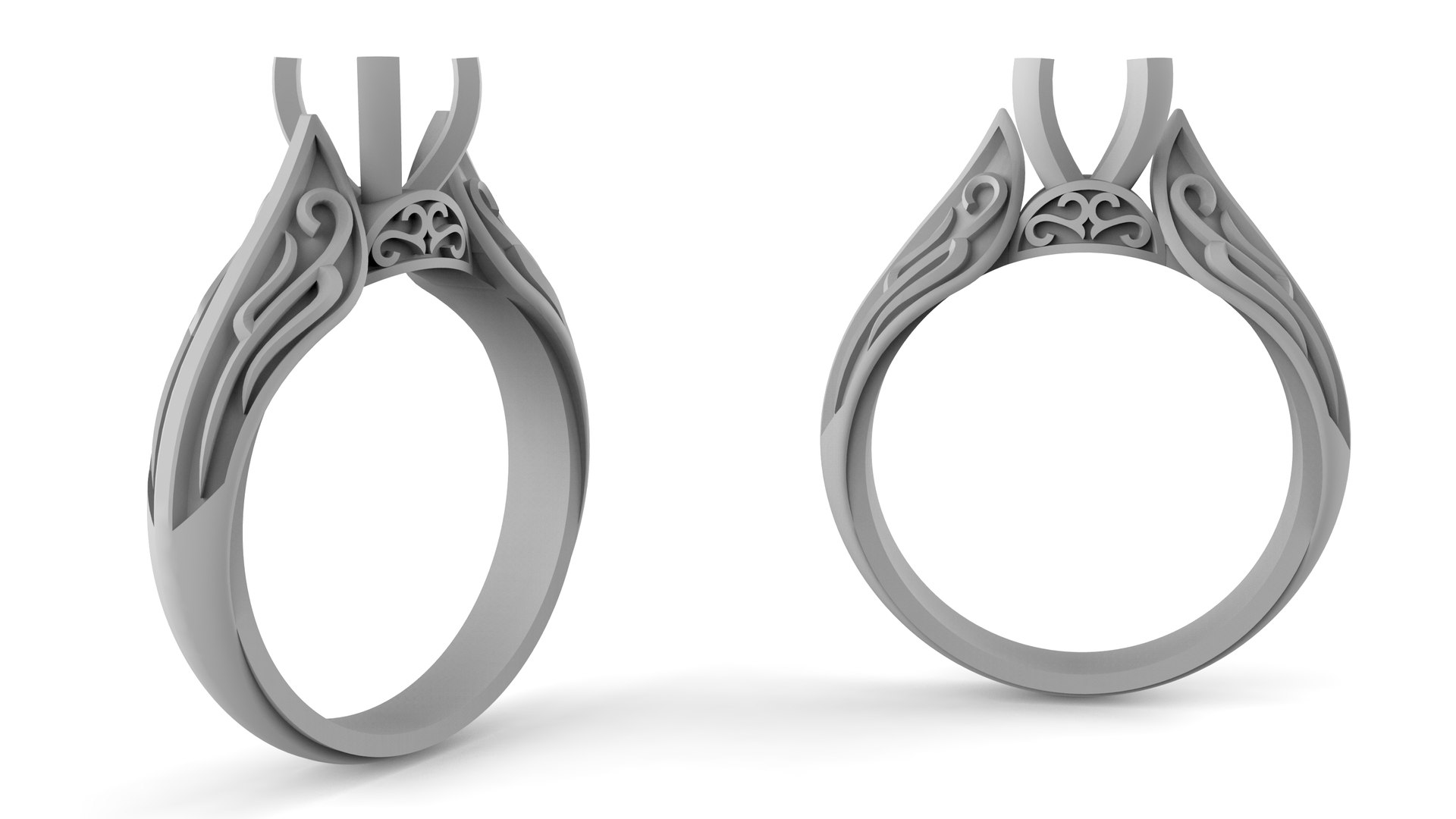 Women Silver Ring Diamond 3D Model - TurboSquid 1344375