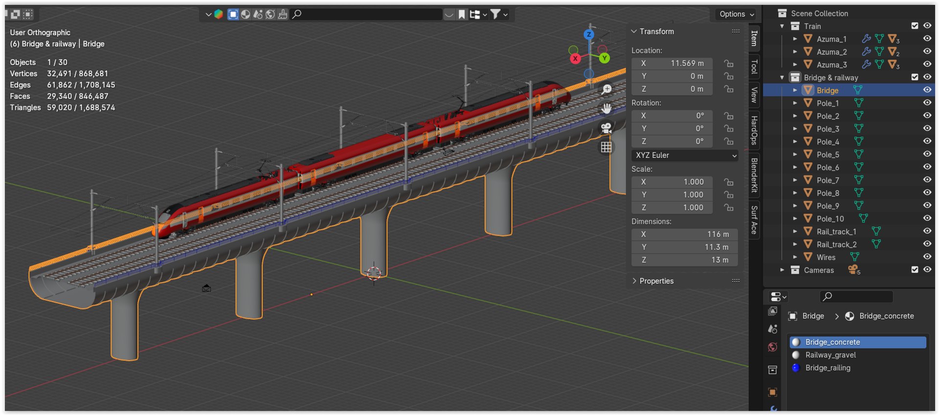 Bridge With Hitachi Azuma 3D - TurboSquid 2391638